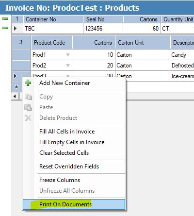 Select products/containers to be excluded from printing on specific ...