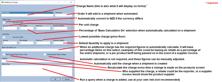 Additional Charges – (non-product invoice items) – TradeWindow Prodoc